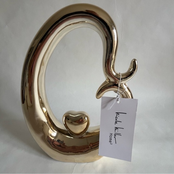 Nicole Miller | Accents | New Nicole Miller Home Decor Heart Gold Glass ...